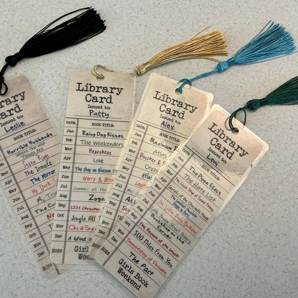 Personalized Book Club Bookmarks, Gifts for Book Lovers, Reading List ...