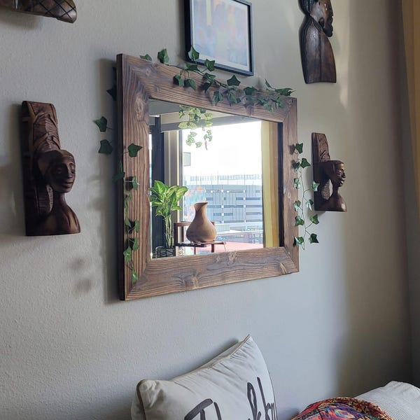 RUSTIC DISTRESSED Farmhouse Mirror, Wall Mirror, Vintage Mirror, Rustic ...