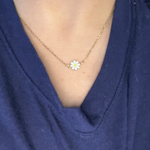 Flower Necklace, Tiny Flower Necklace, White Flower Necklace, Gifts for ...