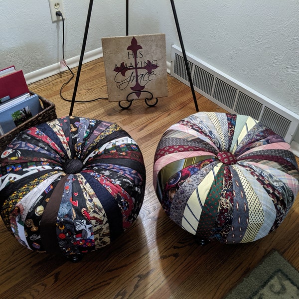 Custom Tuffet Stool Made With YOUR TIES! - Etsy