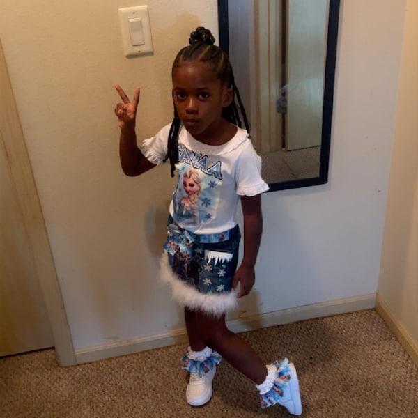 FROZEN Denim Set - FROZEN Denim Outfit - FROZEN Birthday Outfit - Etsy