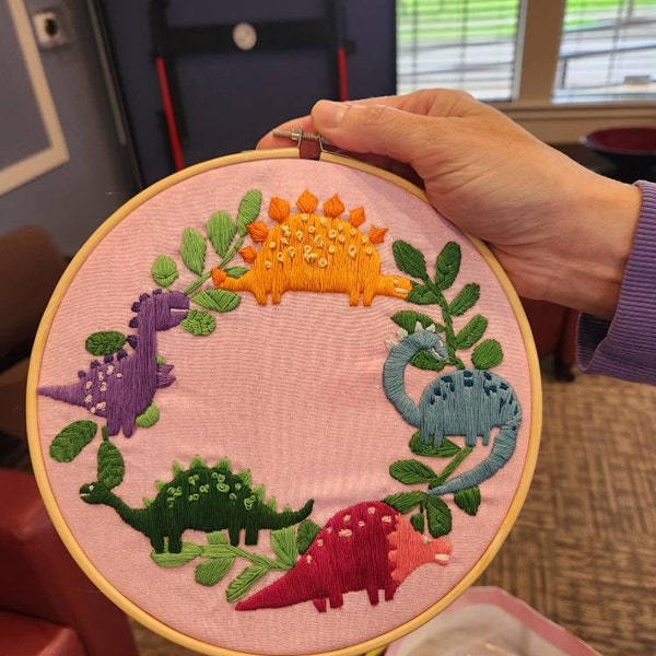 Dinosaurs Embroidery Patterns, Dino Pattern, Hand Embroidery, Printable ...