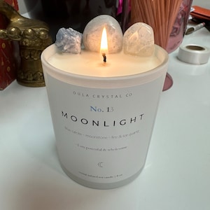 Moonlight Candle Crystal Candle Hand Poured Soy Candle Scented Candle ...