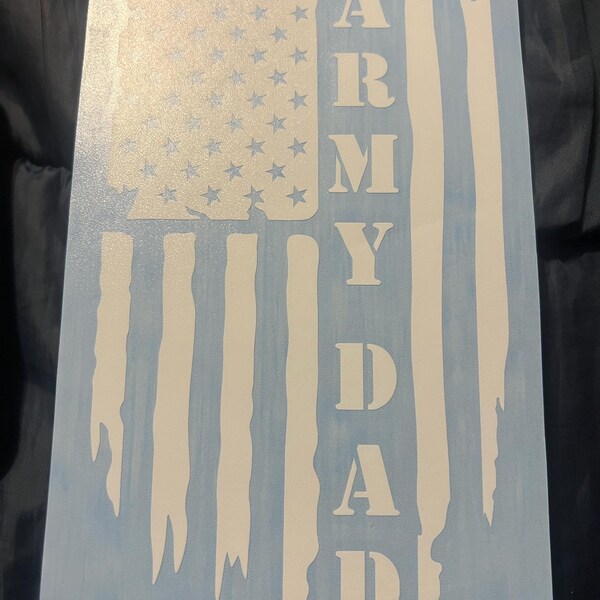 Army Dad USA Flag Decal, Army Strong Waterproof Vinyl Sticker, Father's ...