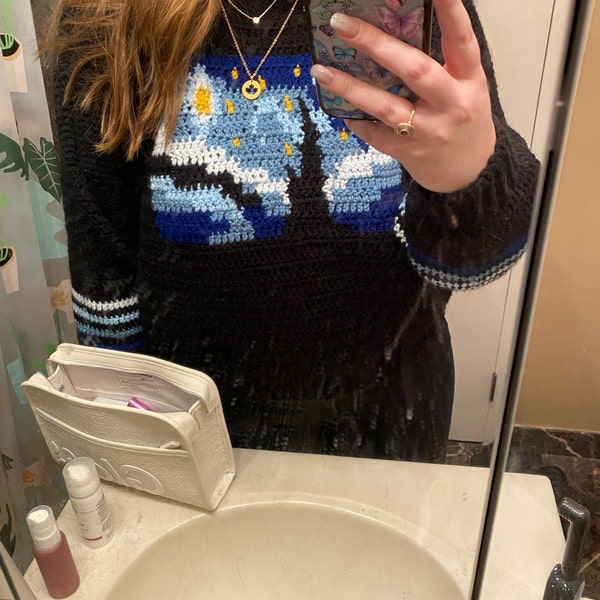 Starry Night Sweater - Crochet Pattern - Etsy