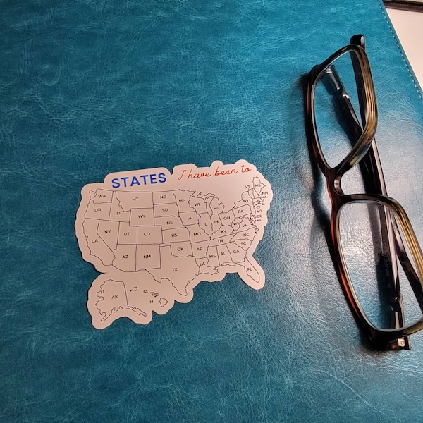 States I Have Been To, States We' Ve Been To, US Map Sticker, Color ...