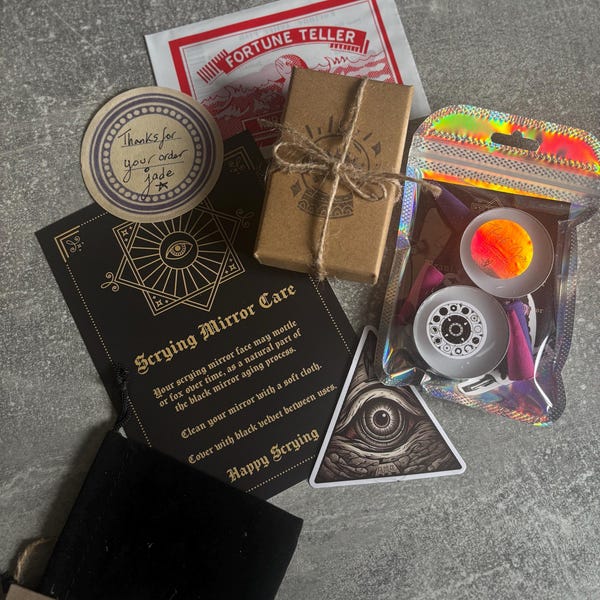 Foresight Scrying Mirror. Acrylic Face. Pocket Black Scrying Mirror ...