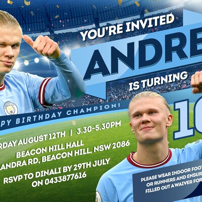 Kylian Mbappé Birthday Party Invitation, Mbappe Invite, Made to Order ...