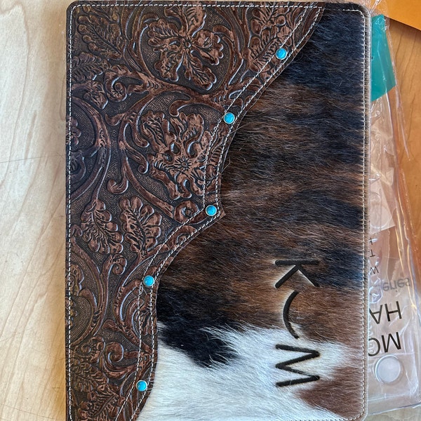 Lap Top Computer Case Hard Shell Snap on Leather and Cowhide. Punchy ...