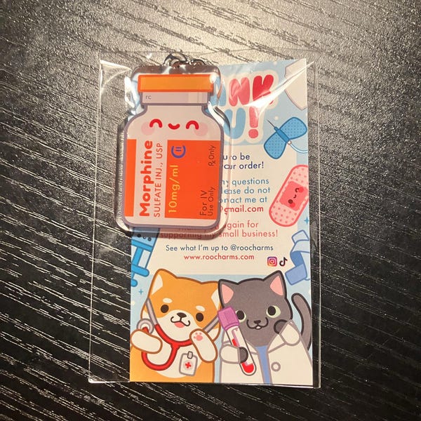Medication Vial 2in Acrylic Keychain, Funny Gift for Nurses ...