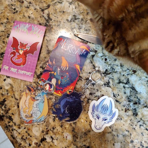 Qibli and Winter [ Wings of Fire WOF Sandwing Icewing Arylic Charm ] - Etsy