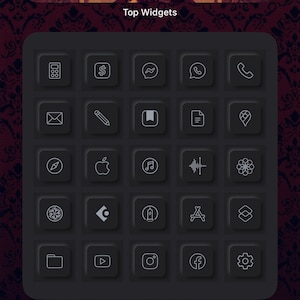 Black Ios Icon Pack, Minimal Dark Ios Icon Pack, Black and White Icon ...