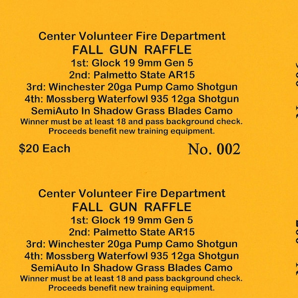 1,000 Custom Printed Raffle Tickets for Your Fundraiser. Card Stock of ...