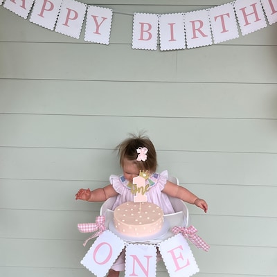First Birthday Boy Birthday Banner ONE Birthday Banner ONE Highchair ...