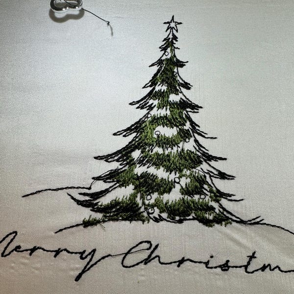 Christmas Tree Embroidery Design, Merry Christmas Embroidery File ...