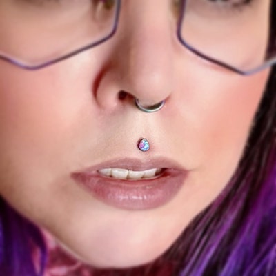 16g Titanium Septum Ring Triple Open Stack Hoop Pointy V Hinge Hoop ...