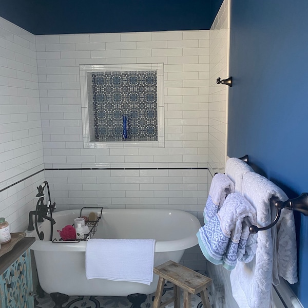 1767 -1 Amalfi Coast Blue - 8"x8" 6" X 6" or 4.25" X 4.25" Satin Finish ...