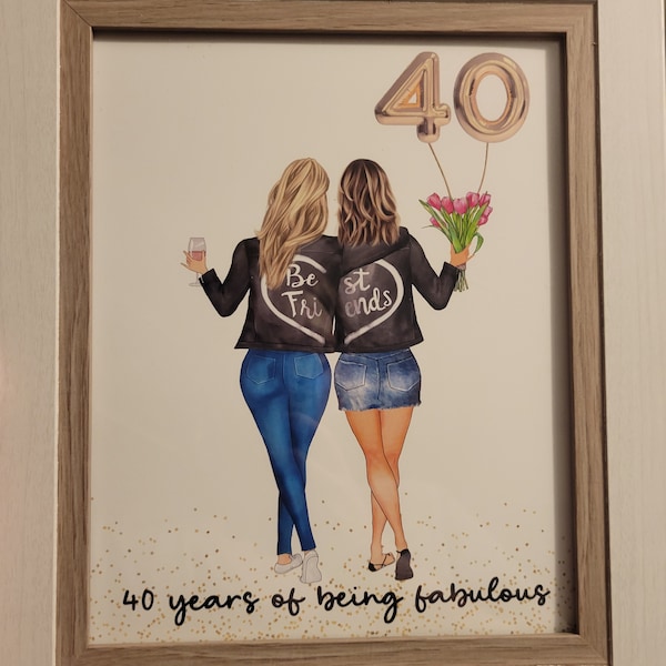40th Birthday Best Friend, 40 Years of Being Fabulous, 40 Birthday Gift ...