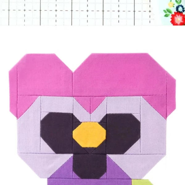 Pansy Flower Spring Garden Quilt Block Pattern PDF - Includes ...