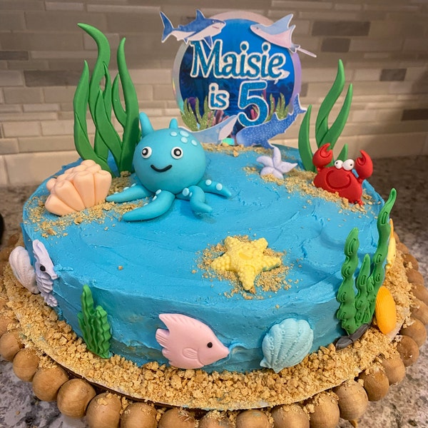 Fondant Tropical Fish Cake Topper,under the Sea,sea Turtle,whale ...