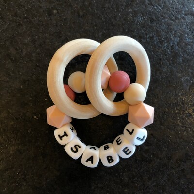 BABY TOY RING Custom Silicone Ring With Name Baby Shower - Etsy