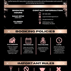 Price List Template Black Glam Price List Template Beauty - Etsy