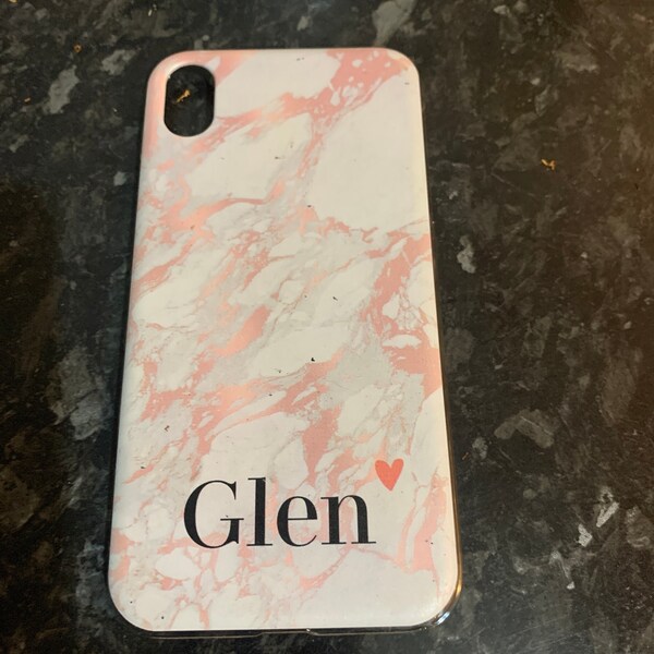 PERSONALISED Rose Gold Marble Phone Case, Hard Phone Cover for iPhone 5 ...