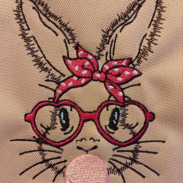Bunny Face Embroidery Design, Rabbit Embroidery Design, Easter ...