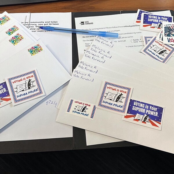 Voting is Your Supurr Power Cat Sticker - Funny Political Sticker ...