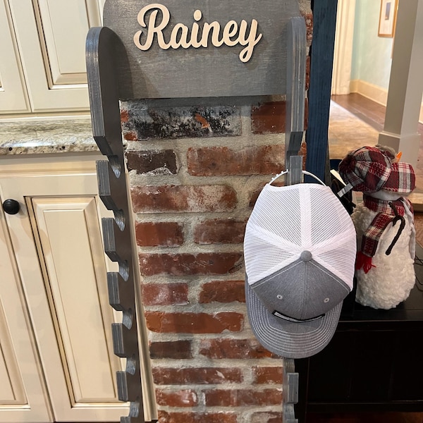 Custom Cap Rack for 20 Caps,hat Rack, Engraved 3D Cap Rack, Personalize ...