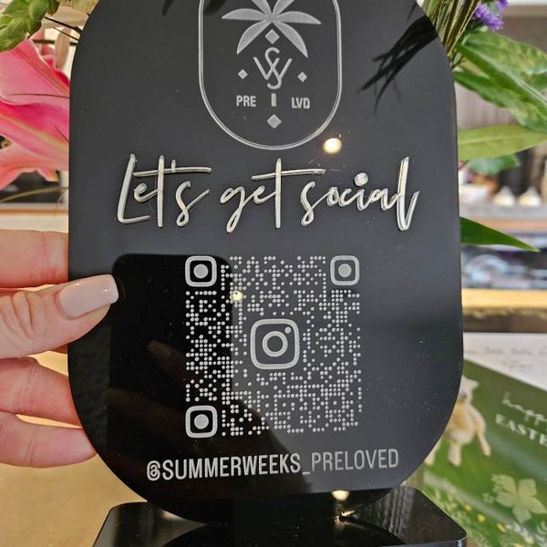 Social Media Sign, QR Code Sign, Business Signs, Connect With Us Sign ...