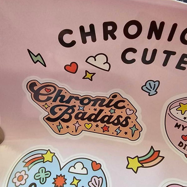 Chronically Cute Sticker Sheet A5 // Planner Stickers // Illustration ...