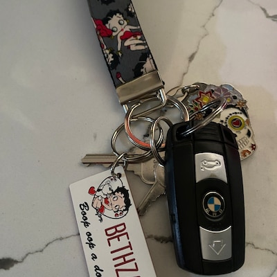 Personalized Betty Boop Keychain Custom Engraved Keytag Pudgy Heart ...