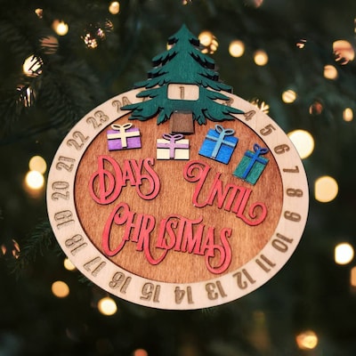 Christmas Tree Presents Countdown Laser Cut File, Christmas Tree ...