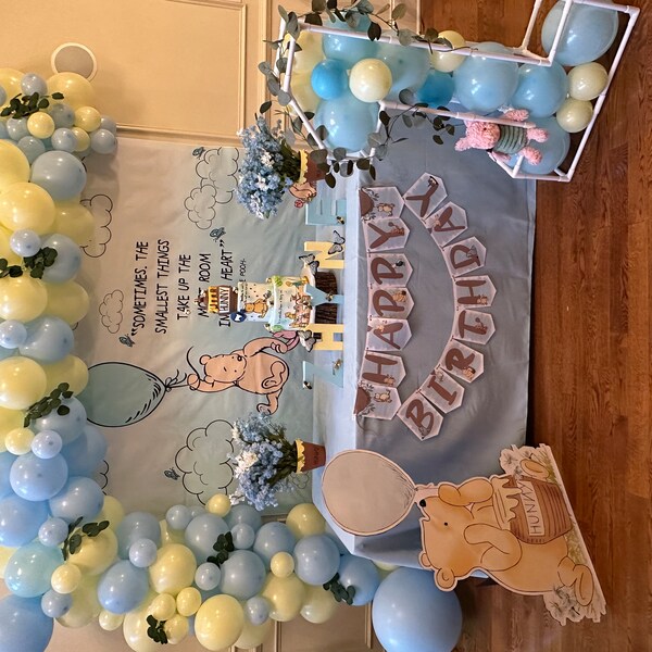 Cutout Decor Classic Winnie the Pooh With Blue Balloon Baby Shower ...