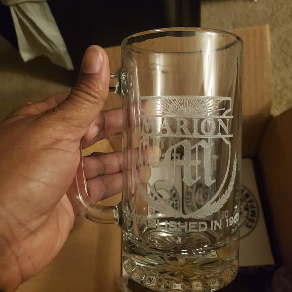 Personalized Etched Monogram 16oz Beer Mug-groomsman Gift-birthday ...