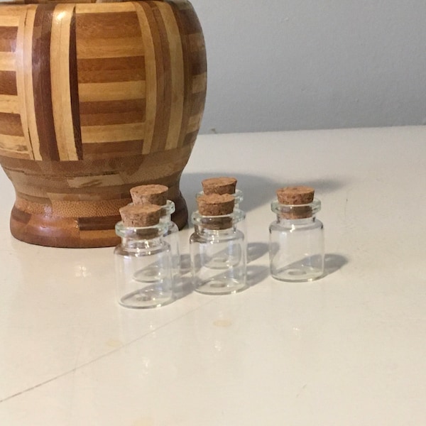 EMPTY SPELL BOTTLES (set of 5) | Tiny Glass Jars With Cork Stoppers - Etsy