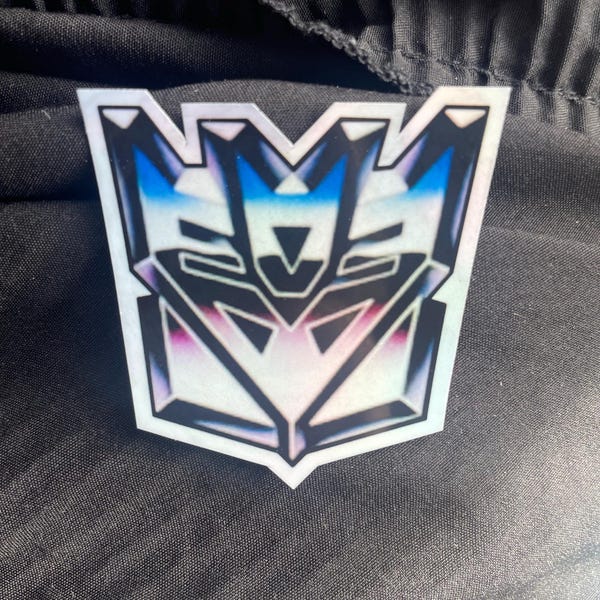 Transformer One Megatronus Holographic Sticker Retro Style for Laptop ...