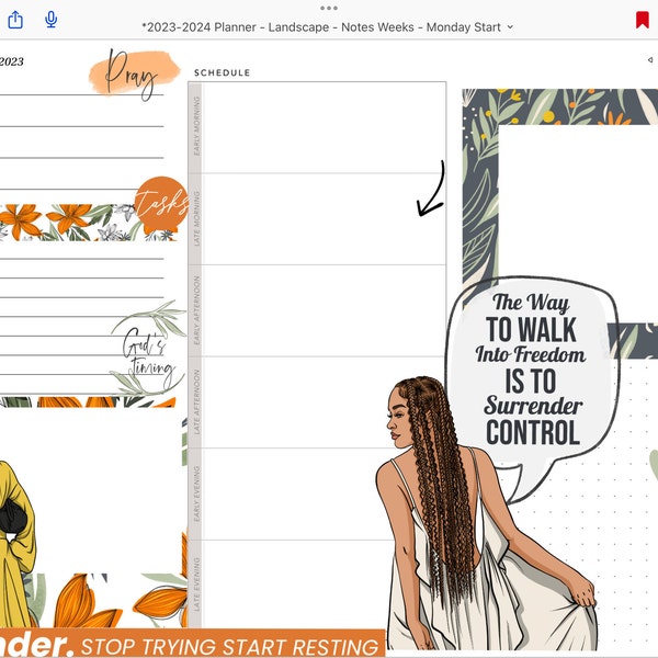 Notes & Overlay Shapes Digital Planning Sticker Set in Neon Colors ...