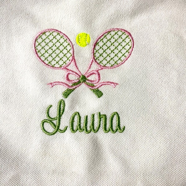 Tennis Racquets Rackets Crossed Machine Embroidery Design, 5 Sizes, PES ...