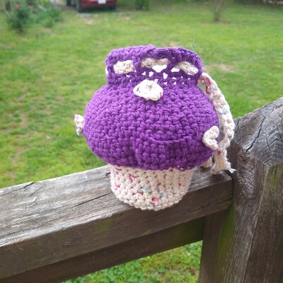 Crochet Mushroom Drawstring Pouch PATTERN - Etsy