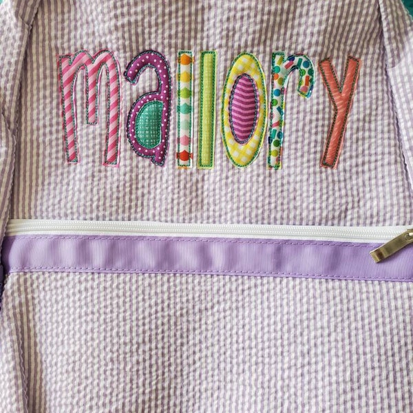 Monogram Applique School Backpack, Personalized Bookbag, Personalized ...