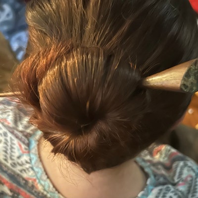 Hand Carved Circular TULIP Wooden Wood Hair Slider,hair Barrette,hair ...