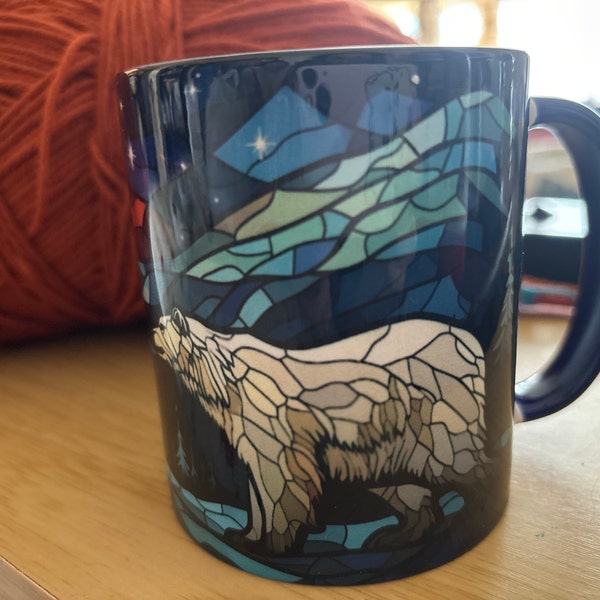 Ocean Puffin Ceramic Mug, Atlantic Puffing Mug, 11oz Stained Glass ...