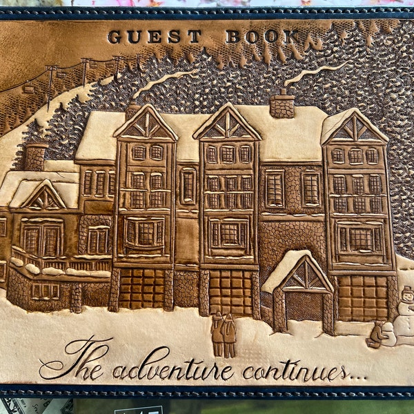 Custom Leather Journal / Personalized Handmade Wedding Guest Book ...