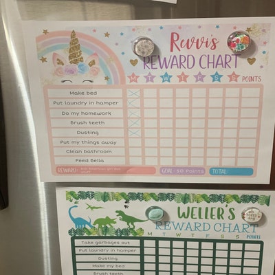 Unicorn Reward Chart, Unicorn Behavior Chart, Pink & Gold Rainbow ...