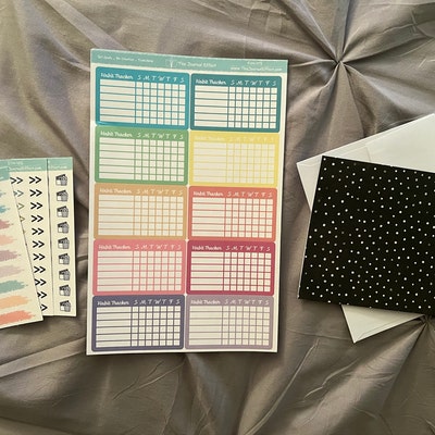 WEEKLY HABIT Tracker Table, Functional Label Planner Stickers for Erin ...
