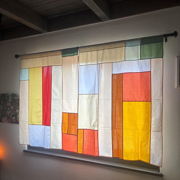 Sunset Stained Glass-inspired Pojagi Window Shade (custom Sizing) - Etsy