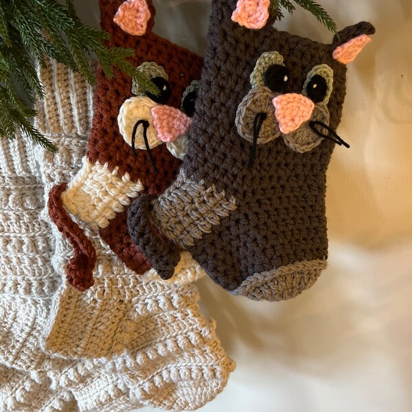 Crochet Pattern - INSTANT PDF DOWNLOAD - Crochet Stocking Pattern - Cat ...