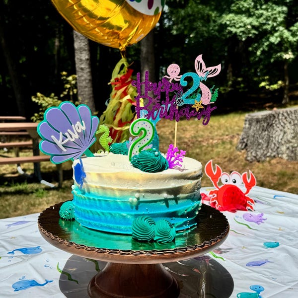 Mermaid Shell Cake Topper | Mermaid Party | Mermaid Birthday | Acrylic ...